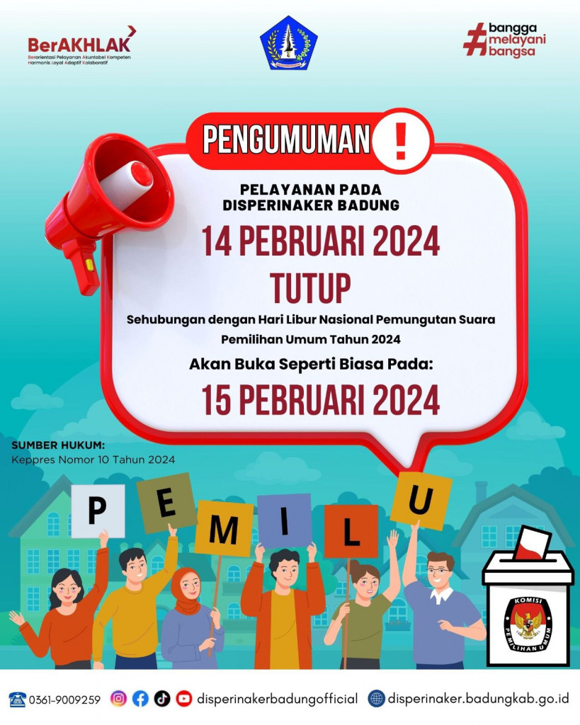 Hari Libur Nasional Pemungutan Suara Pemilihan Umum Tahun 2024 | Disperinaker Badung